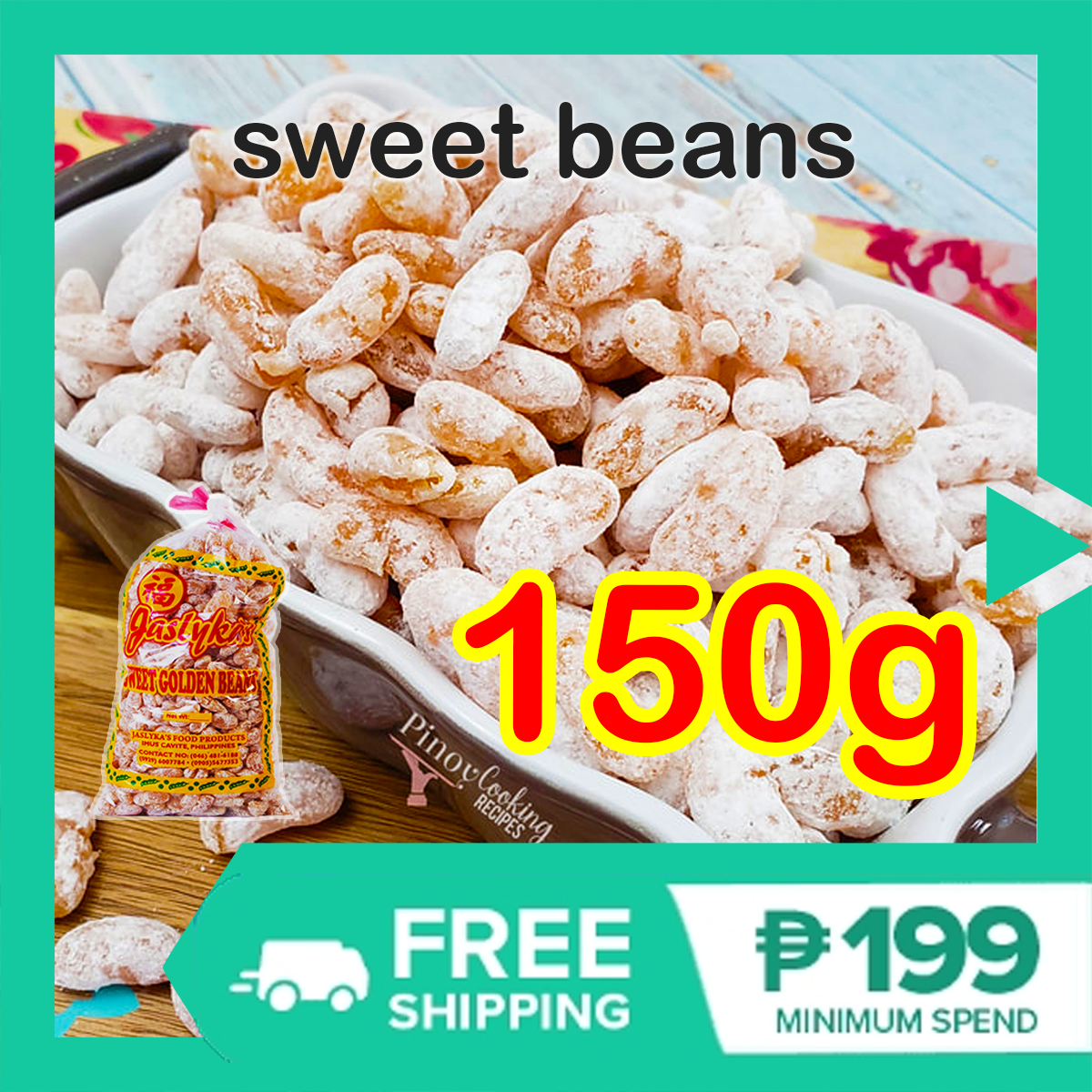 150g Kutkutin Snacks SWEET BEANS Candied White Kidney Beans for ...
