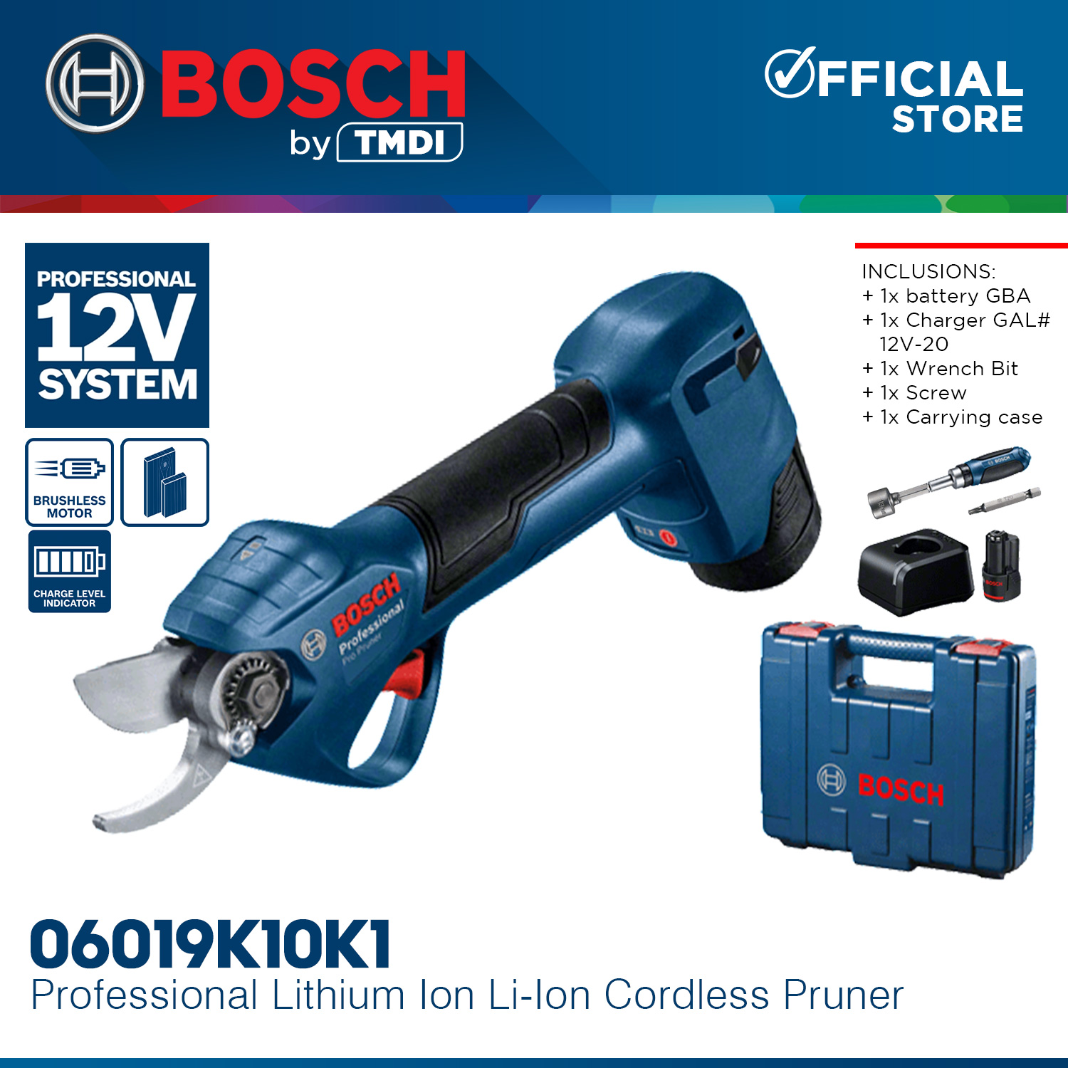 BOSCH Professional Secateurs Pro Lithium Ion Li-Ion Cordless Pruner 12V ...