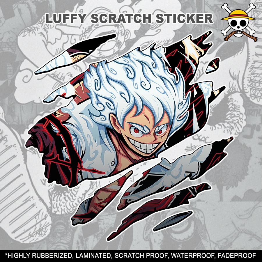 One Piece (Mugiwara Luffy) Scratch Sticker, Vinly Sticker Waterproof ...