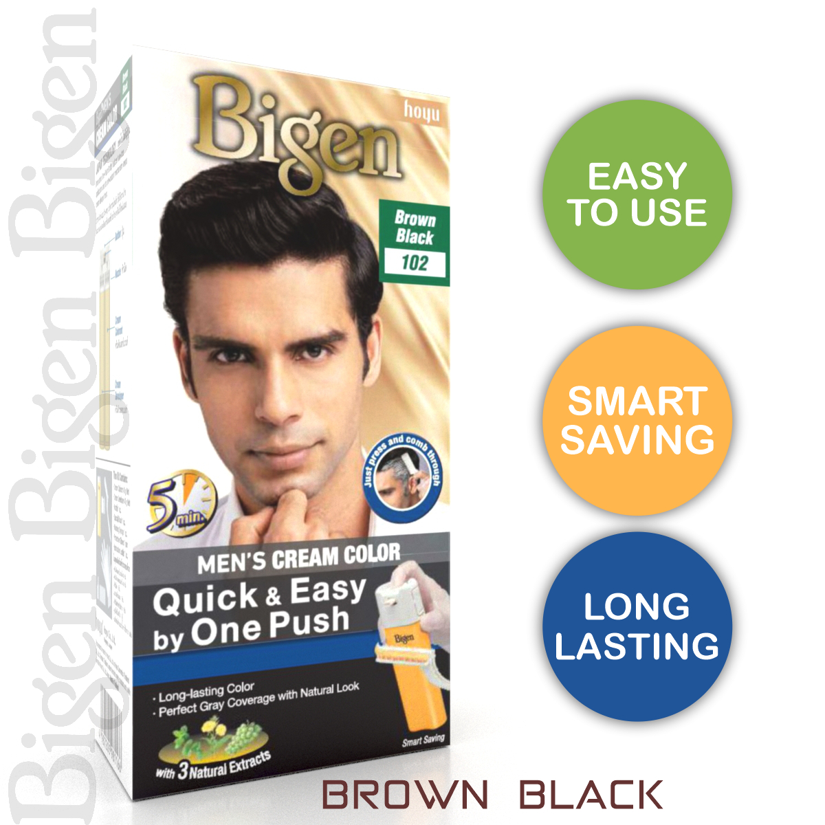Bigen Men's Cream Color "One Push" - Brown Black - Hair Color | Lazada PH