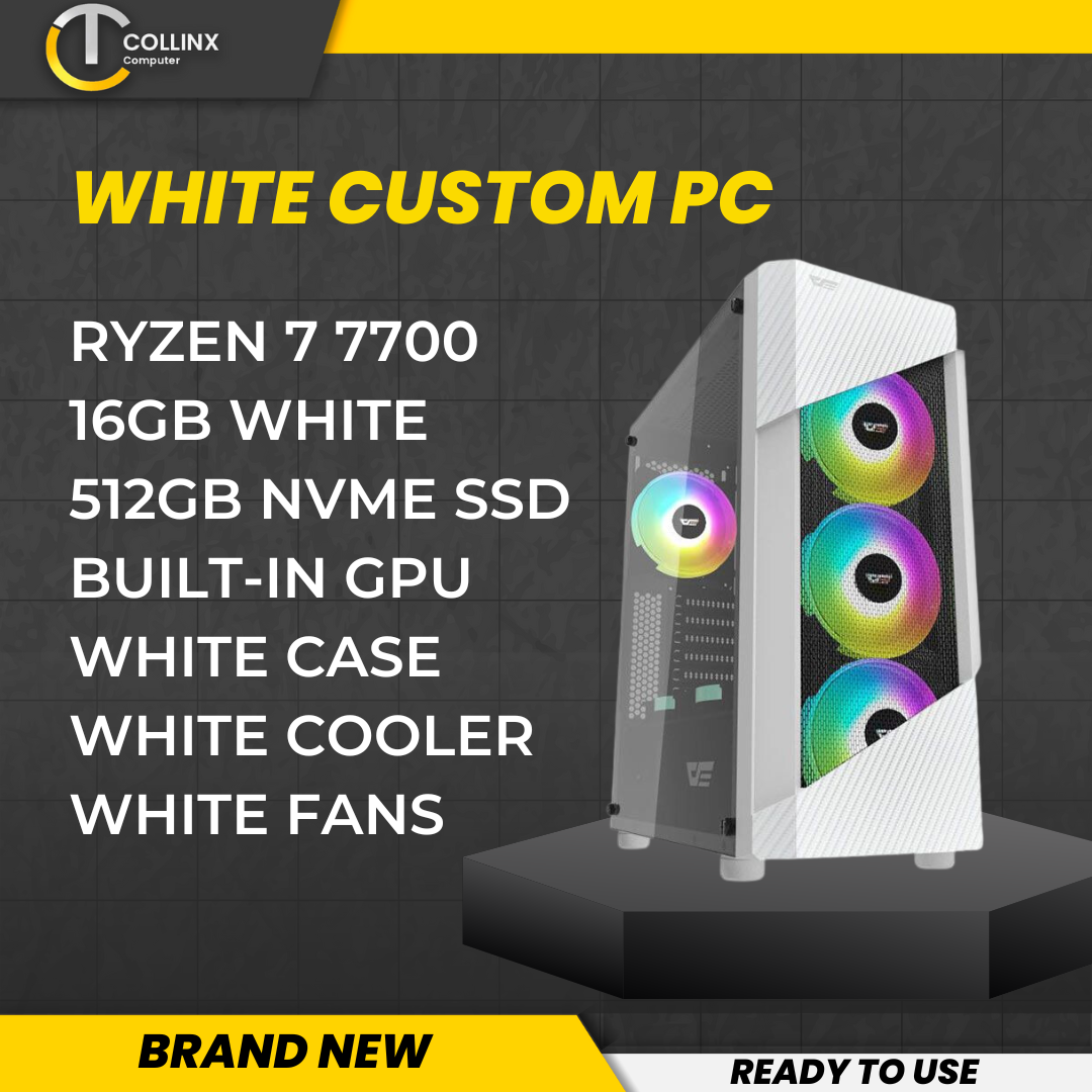 [ WHITE PC BUILD K ] AMD RYZEN 7 7700 CPU Desktop Package with Built-in ...