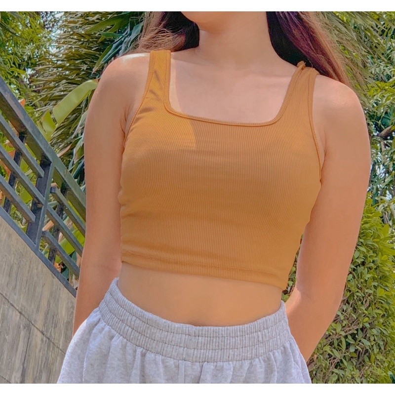 KILY.PH Neck Ribbed Knitted Croptop Sando Camisole 6A0182 | Lazada PH