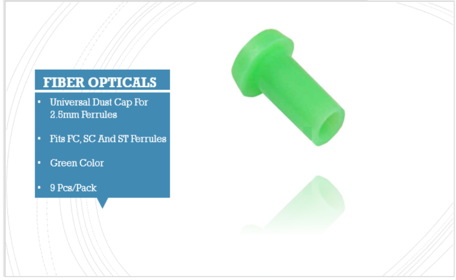 FIBER OPTICS CONNECTOR UNIVERSAL DUST CAP (2.5mm Ferrules - SC, ST & FC ...