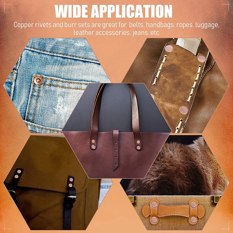 Copper Rivets and Burrs Leather Copper Rivet Hole Punch Cutter DIY ...