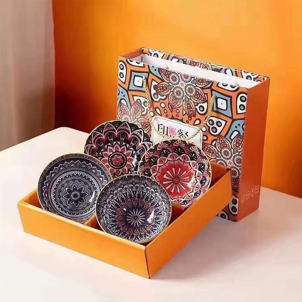 Linna Shop Ceramic Handicraft Bowl Set Kitchen Dinnerware Plate Gift ...