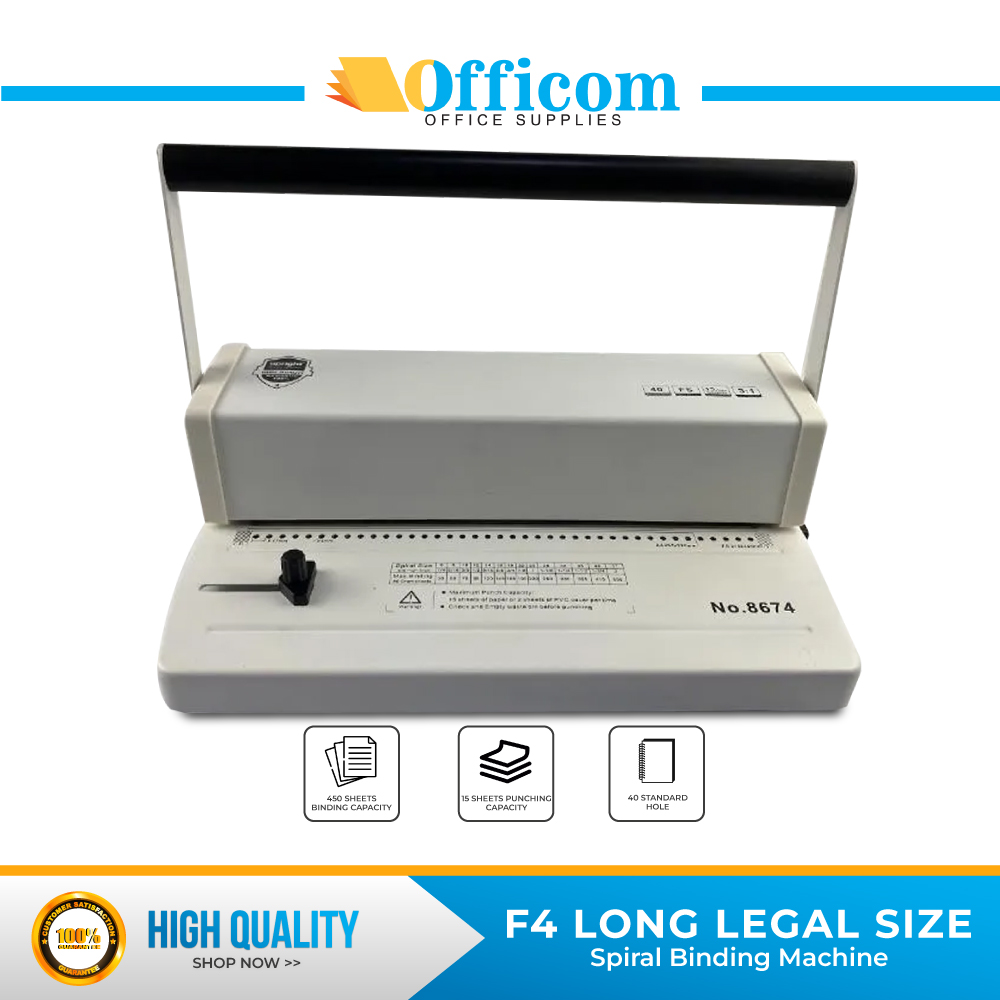 Officom Spiral Binding Machine F4 Long Legal Size Heavy Duty Durable ...