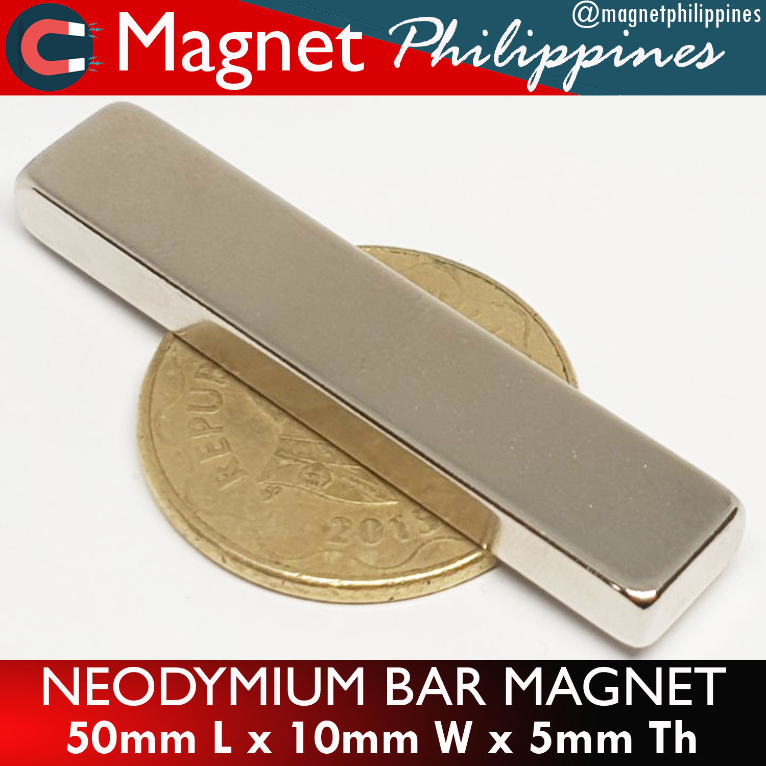 1 Pc. N52 Neodymium Magnet FIFTY 50mm L x 10mm W x 5mm Th Super Strong ...