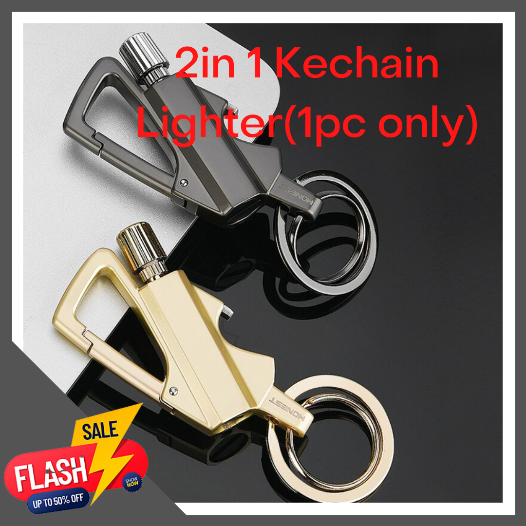 Metal keychain 3 IN1 Multitool with Flint Metal Matchstick Fire Starter and Bottle Opener ...