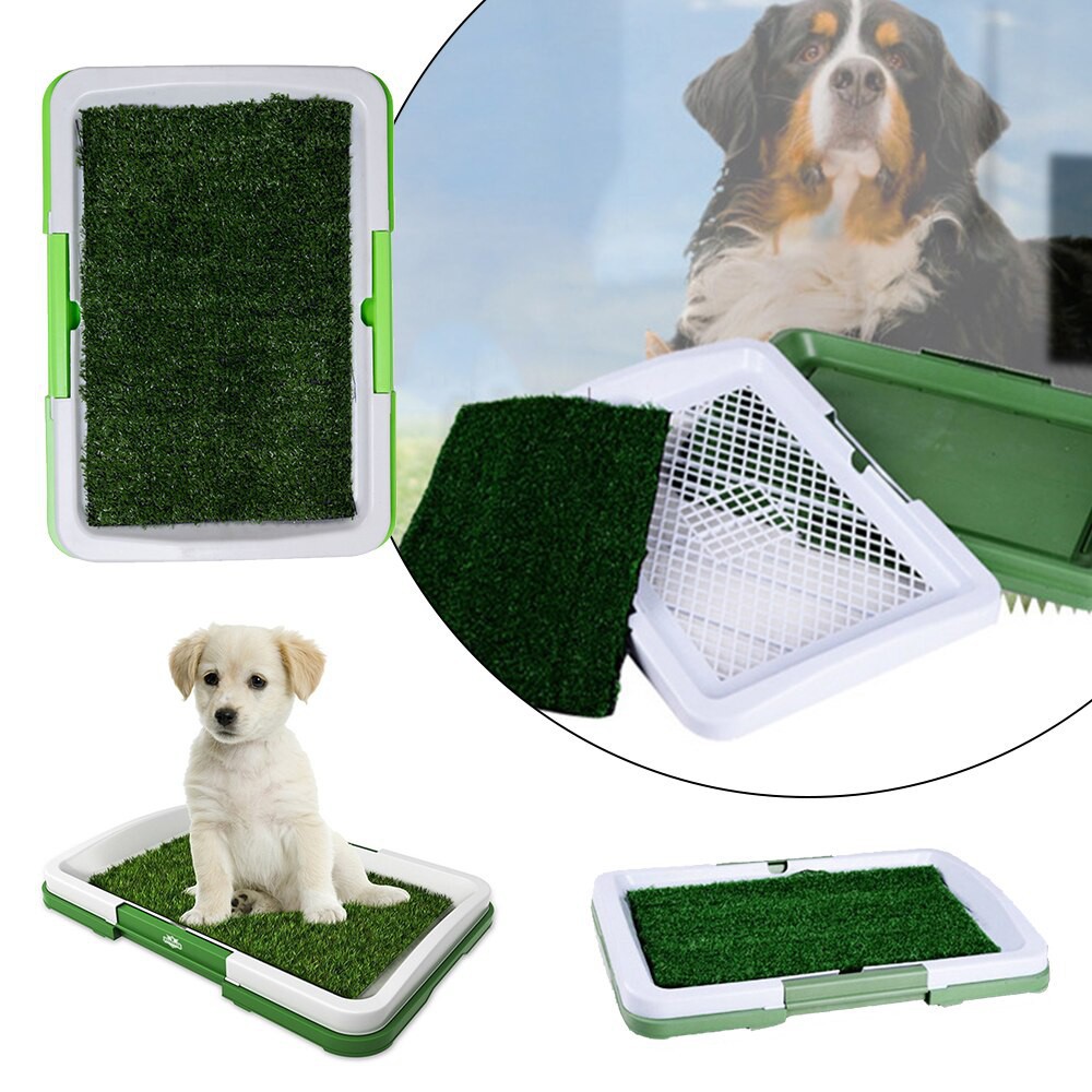 Pet Dog Toilet Mat Indoor Restroom Training Grass Potty Pad Loo Tray ...