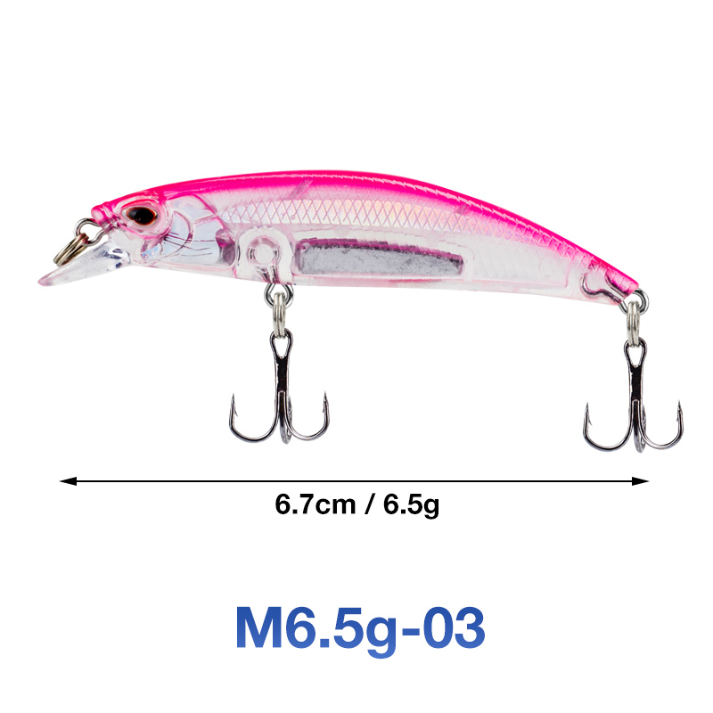 Fishing Gear 6.5cm/6.5g Sinking Minnow Fishing Lure Water Long Throw Lure Hard Bait Minnow ...