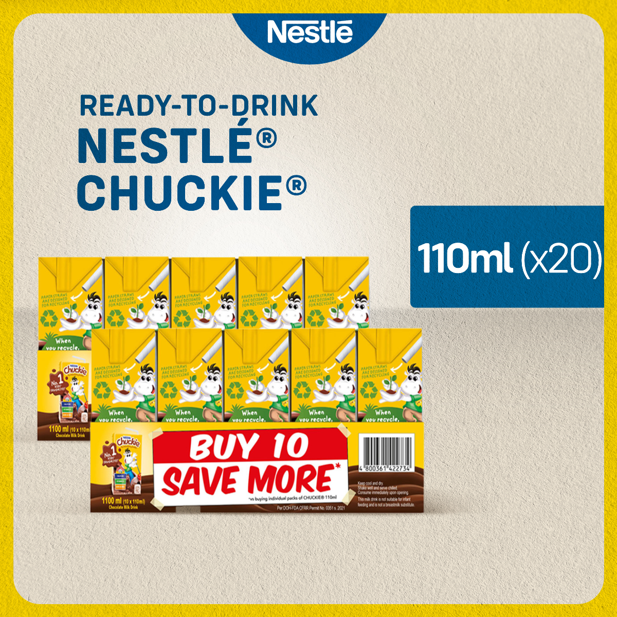 NESTLÉ CHUCKIE Chocolate Flavoured Milk 110ml - Pack of 20 | Lazada PH