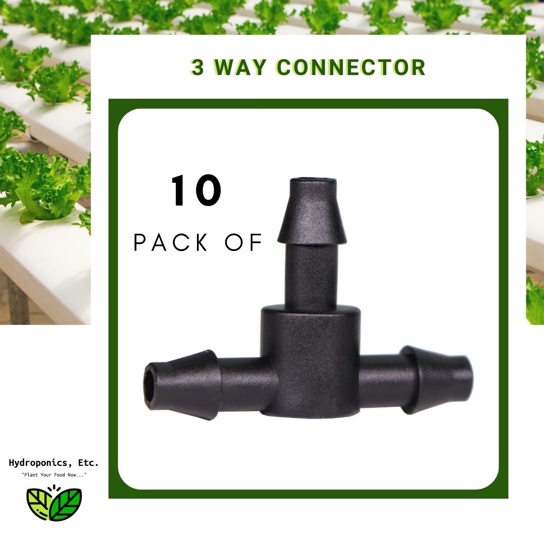 3 Way Connector for 4/7 MM Micro Tubing Drip Irrigation in Hydroponics ...