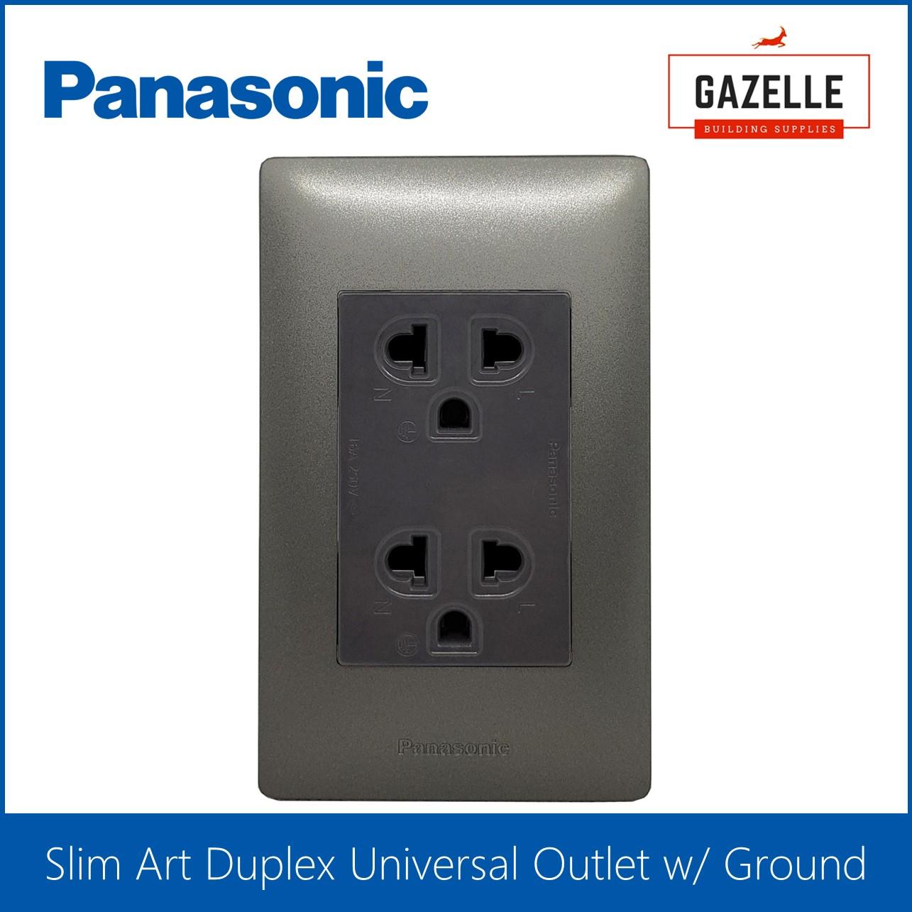 Panasonic Slim Art Duplex Universal w/ Ground without Shutter (White ...