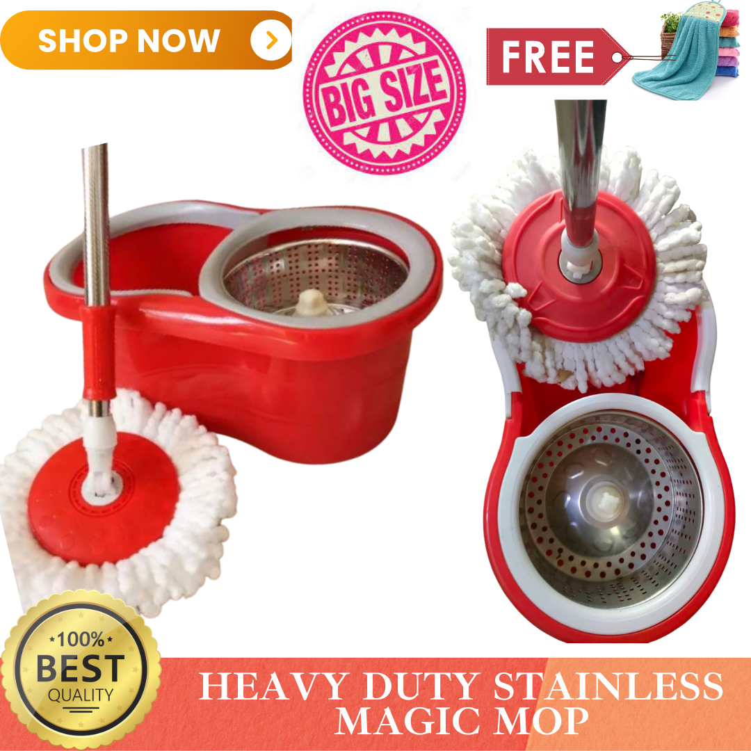 jass Magic Spin Mop Stainless (Random Color) Available Stock / Magic Spin Mop Set / Magic Spin ...