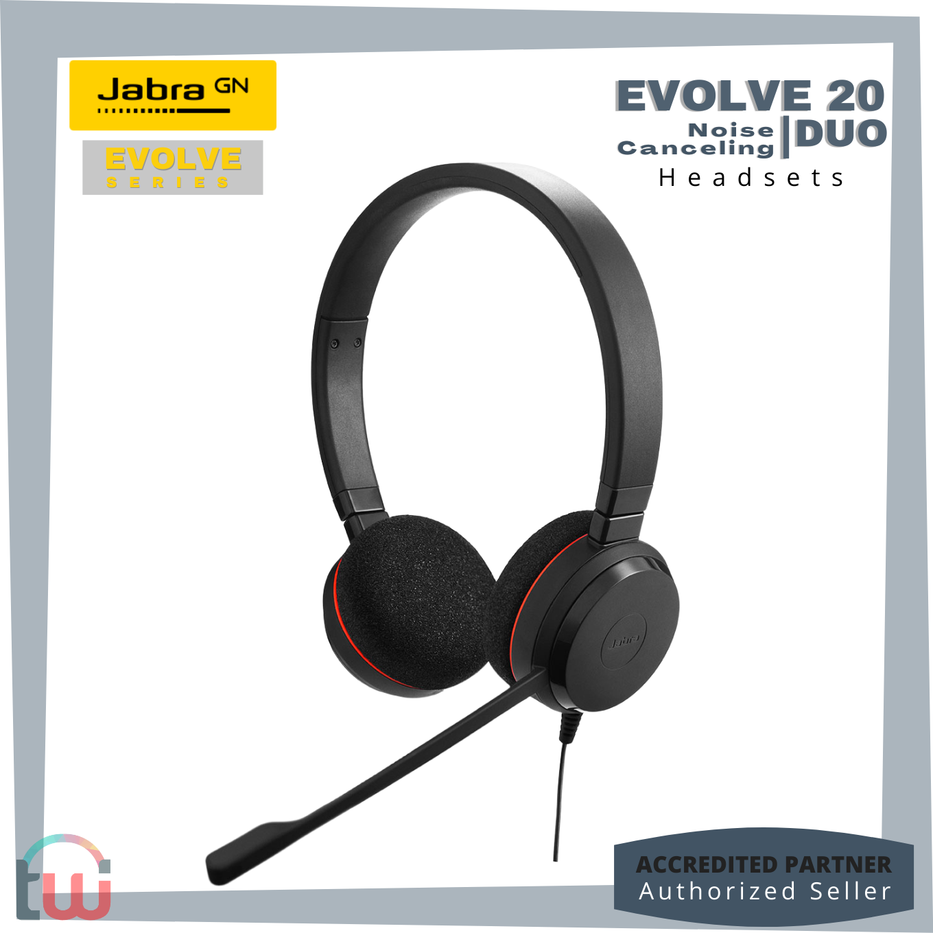 Jabra EVOLVE 20 Headsets Wired Easy Call Management Noise Canceling USB ...