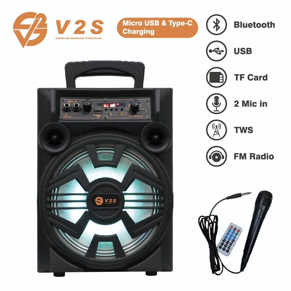 HAPPY GOGO 8.8 Inches 801 Karaoke Bluetooth Portable Wireless Speaker ...