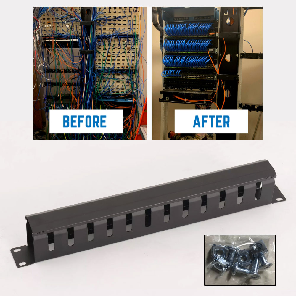 Precision 1U Cable Manager 24 ports : Horizontal Cable Manager For ...