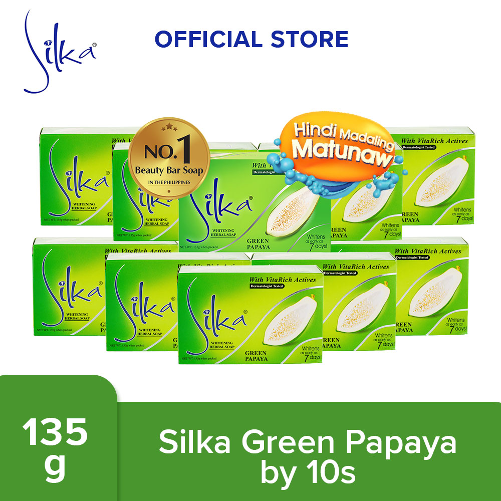 Silka Green Papaya Soap 135g by 10's | Lazada PH