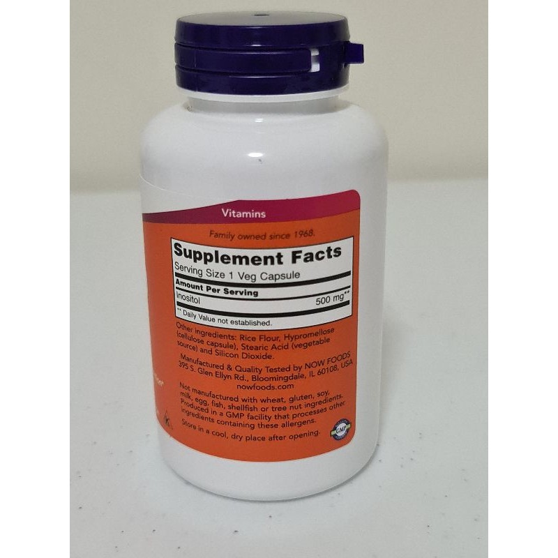 On Hand! Now Inositol Capsules 500mg Myo Inositol Form Cellular Health ...