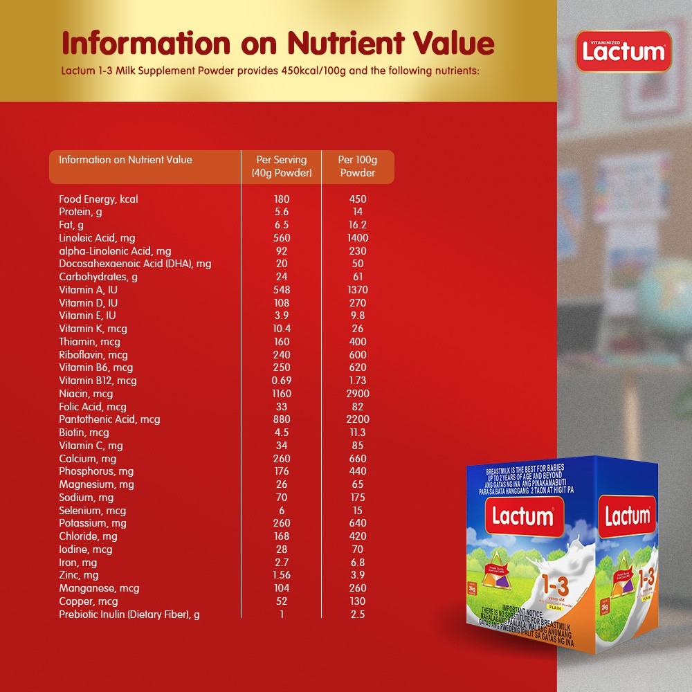 Lactum for 1-3 Years Old 4kg Plain Milk Supplement Powder | Lazada PH