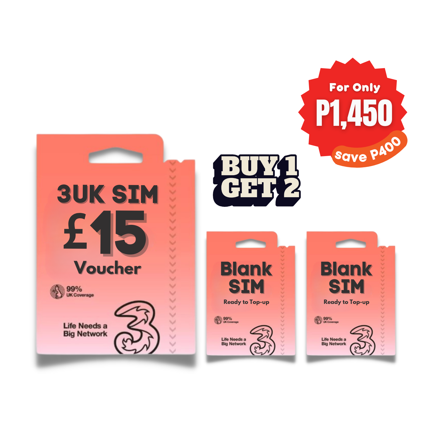 3UK Supercharged SIM (3UK £15) Roaming sim card for seafarers USA ...