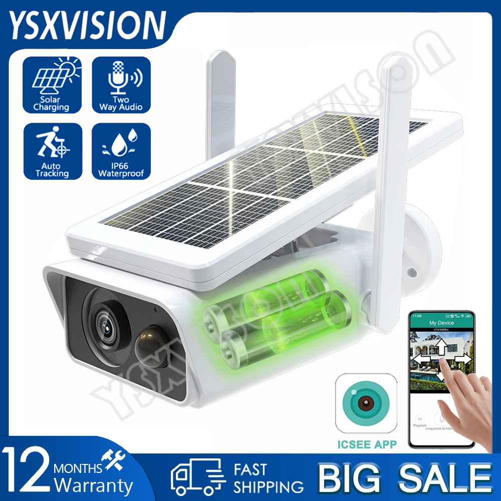 ICSEE APP 5MP Solar Outdoor Waterproof CCTV Camera Connect Cellphone ...