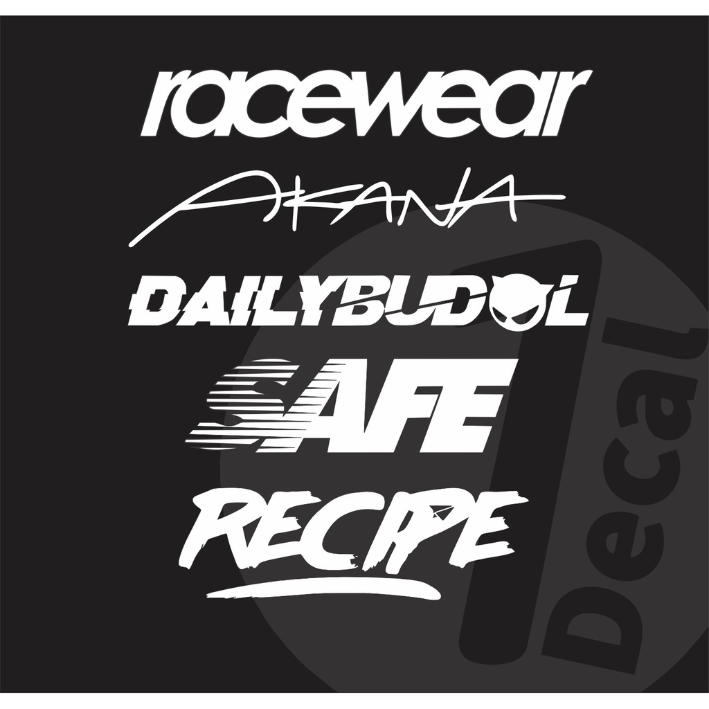 1 Set Motor Visor Sticker 5 Pcs (RACEWEAR, AKANA, DAILYBUDOL, SAFE ...