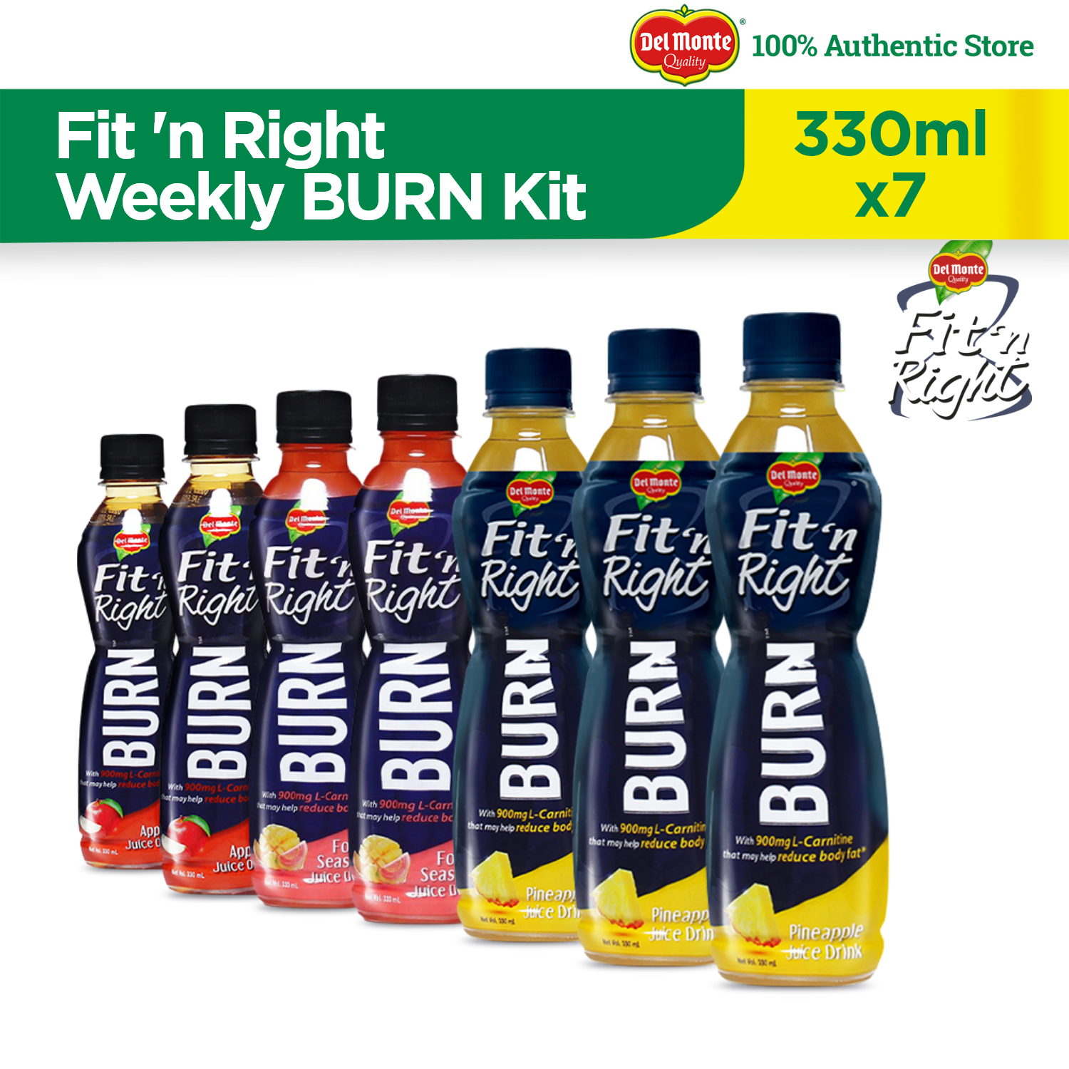 DEL MONTE Fit 'n Right Weekly BURN Kit That Helps to Burn Fat - 330ml x ...