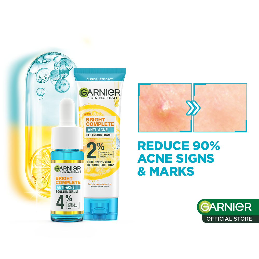 NEW Garnier Bright Complete Anti Acne Cleanse & Care Duo: Anti Acne ...