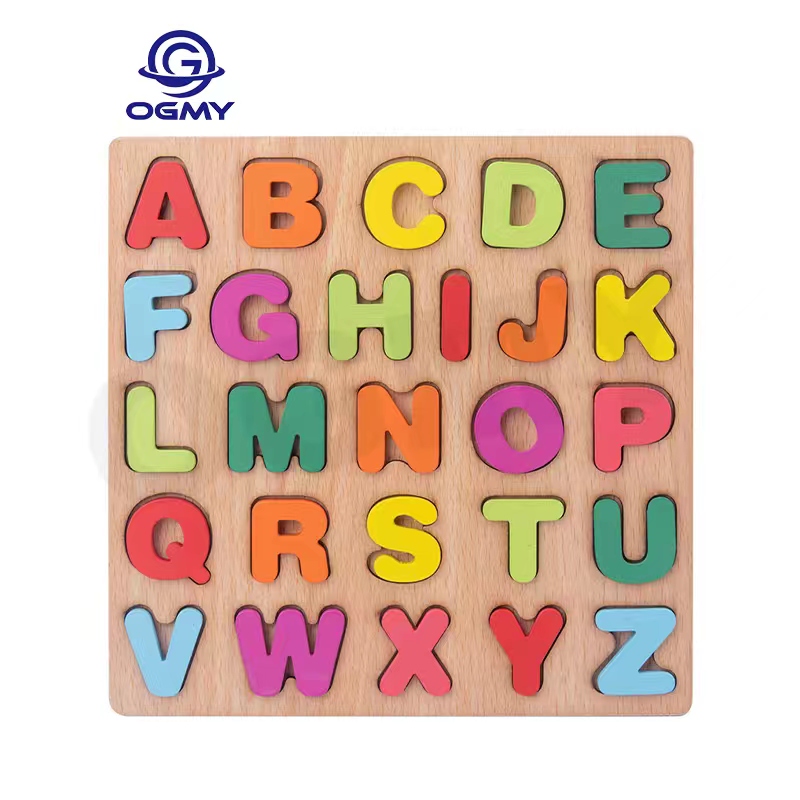 OGMY Wooden Number Puzzle Toys, ABC Letter & Number Puzzle for Toddlers ...