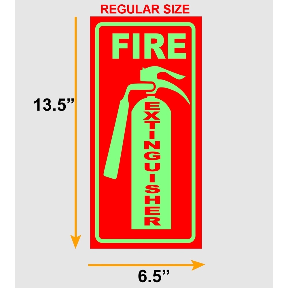 Emergency Exit Fire Extinguisher Sign Glow in the Dark Cut Out Luminous ...