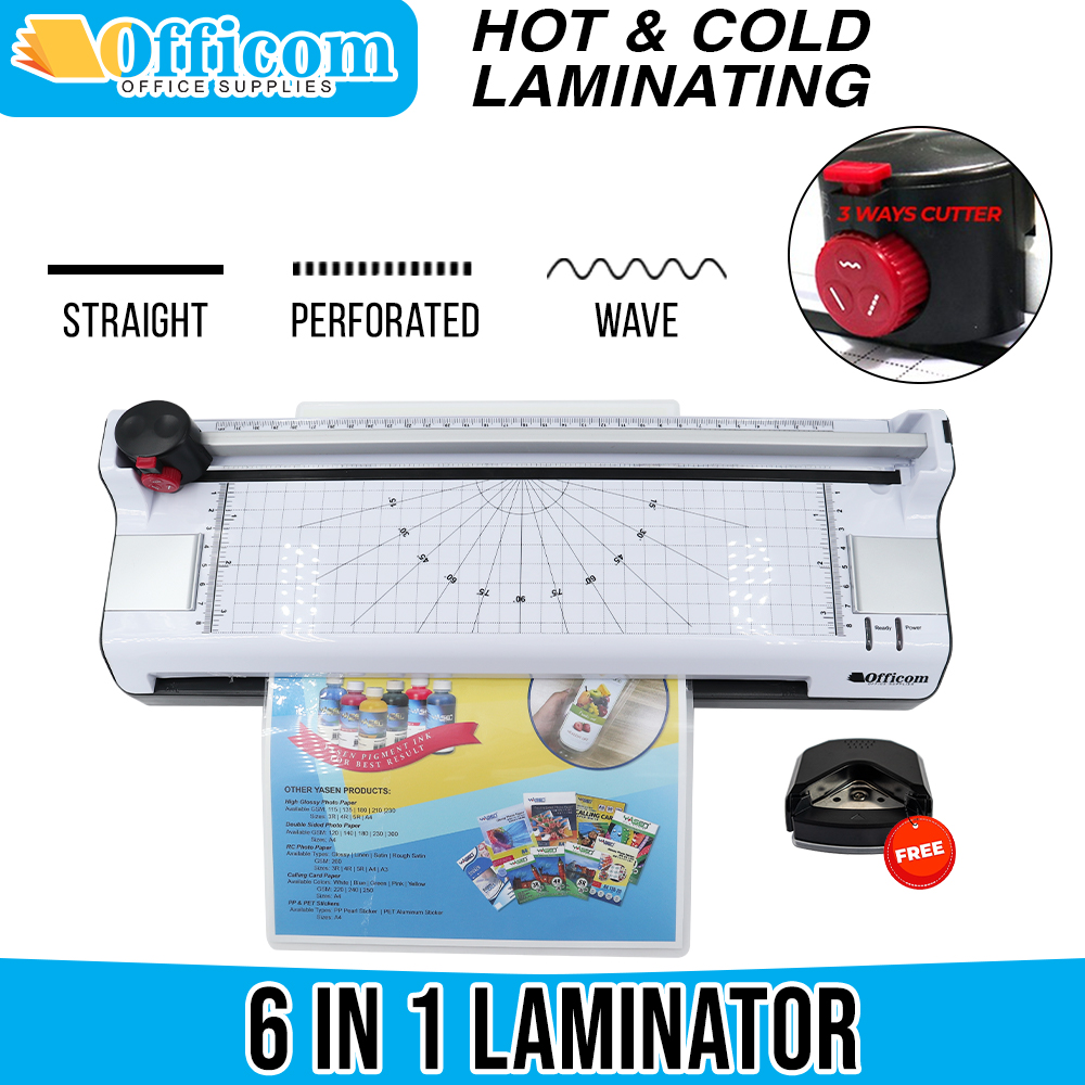Officom 6in1 Laminator A3/A4 Size Hot and Cold Laminating Machine with ...