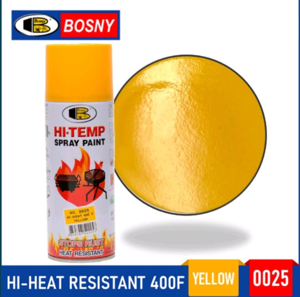 BOSNY ACRYLIC SPRAY PAINT HI TEMPERATURE 1200°F / HI HEAT 400°F COLORS ...