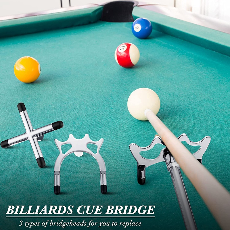 Retractable Billiard Cue Stick Bridge with 3Pcs Removable Brass Bridge ...