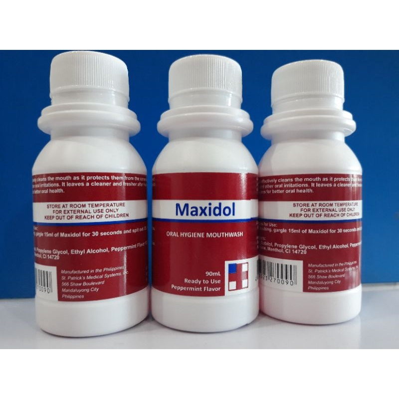 Maxidol Hexetidine Oral Hygiene Mouthwash 90ml Ready to Use Peppermint ...