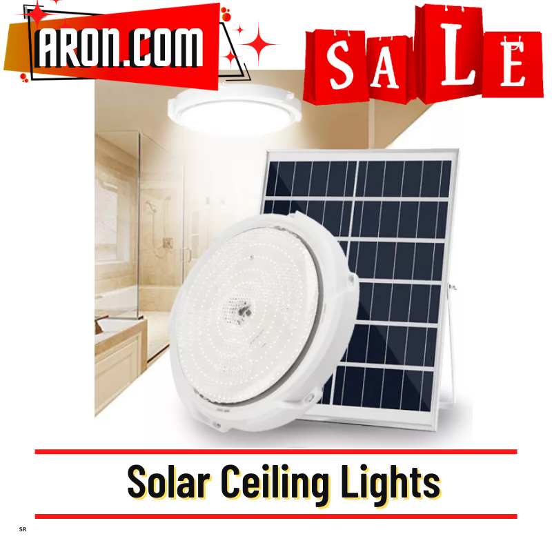 ARON- Solar Ceiling Lights Indoor Outdoor, Solar Pendant Light with Remote Control & Extension ...