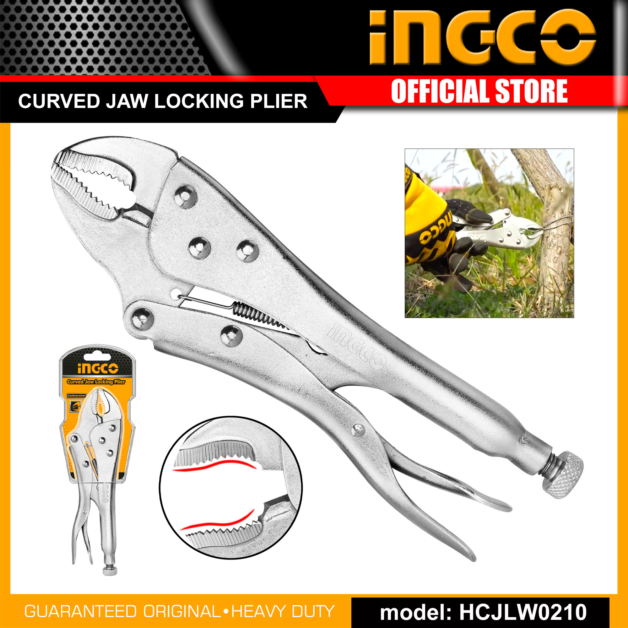 INGCO Curved Jaw Locking Plier Vise Grip 10" HCJLW0210 IHT | Lazada PH