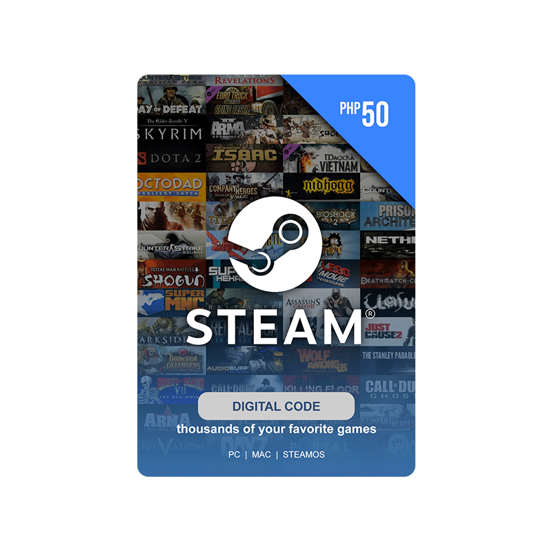 Steam Wallet ₱50 - ₱2200 Digital Gift Card | Lazada PH