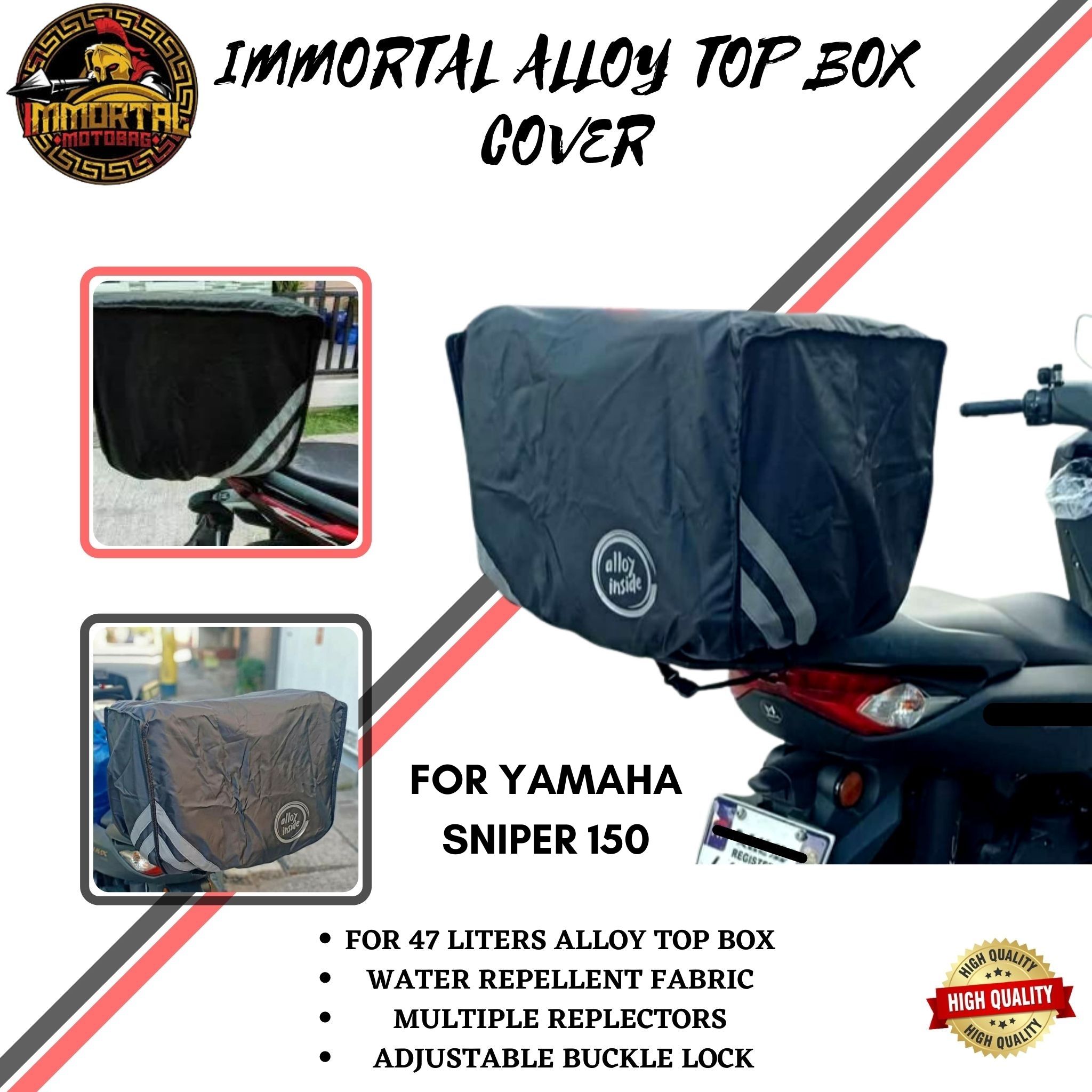 TFG NEW TOP BOX COVER FOR YAMAHA SNIPER 150 | IMMORTAL MOTOBAGS TOP BOX ...