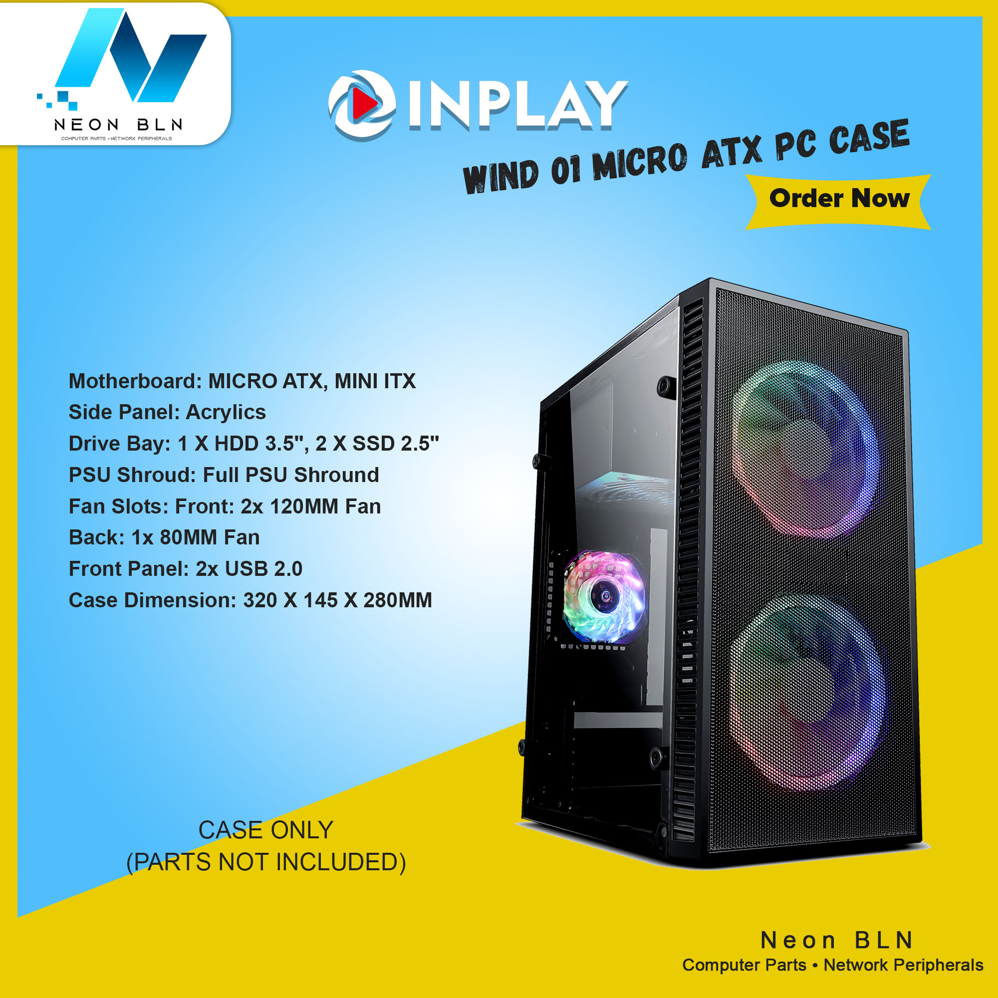 Inplay WIND 01 Micro ATX PC Case | Lazada PH