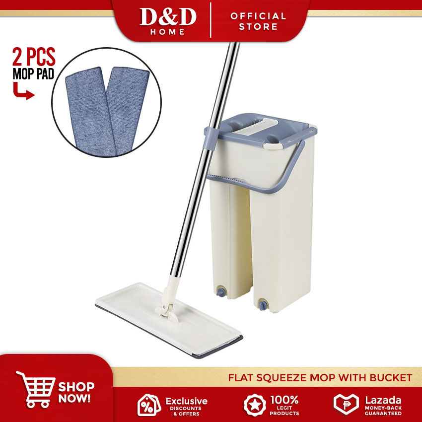 D&D Home | Flat Scratch Mop with Bucket ( Random Color ) | Lazada PH