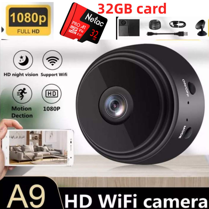 A9 Wireless CCTV Mini WIFI Infrared Light Night Vision Vision Smart ...
