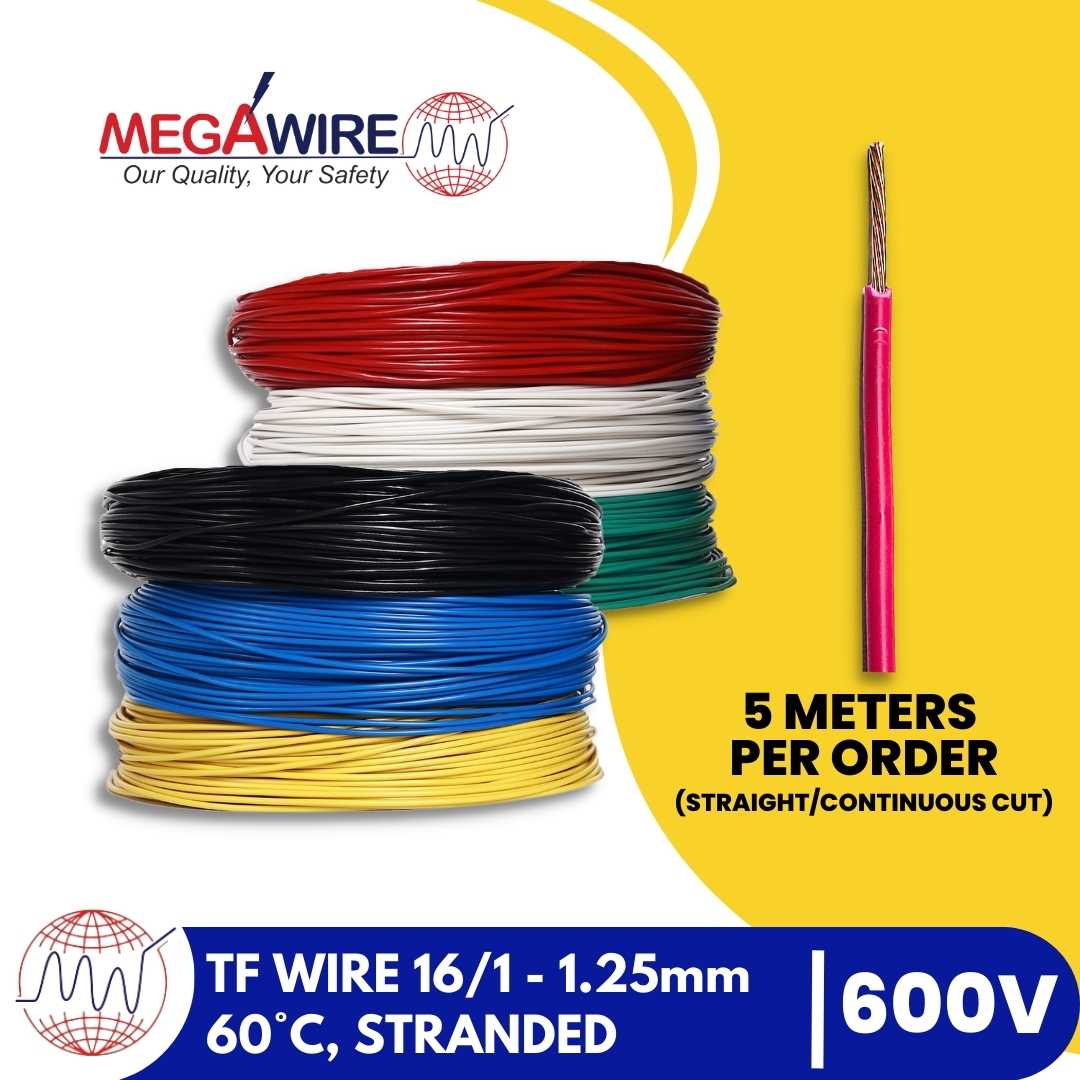 TF WIRE (5M)- 60°, 600V (5 METERS PER ORDER - STRAIGHT/CONTINUOUS CUT ...