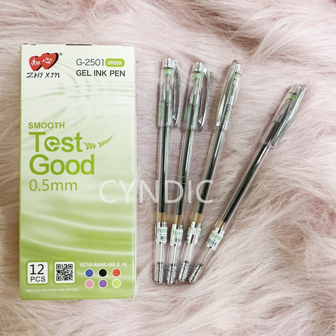 ZHIXIN G2501 TEST-GOOD GEL PEN 0.5mm (Black,BLUE,RED) Student Writing ...