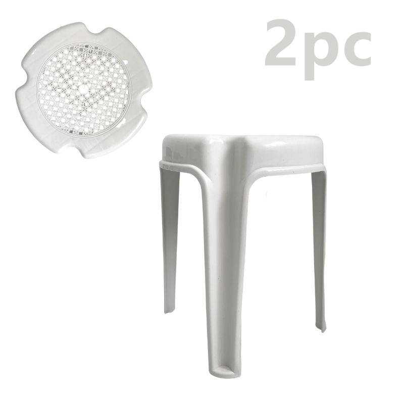 Monoblock Chair Round Stool Plastic Chair Plain Black/Brown/White/Green ...