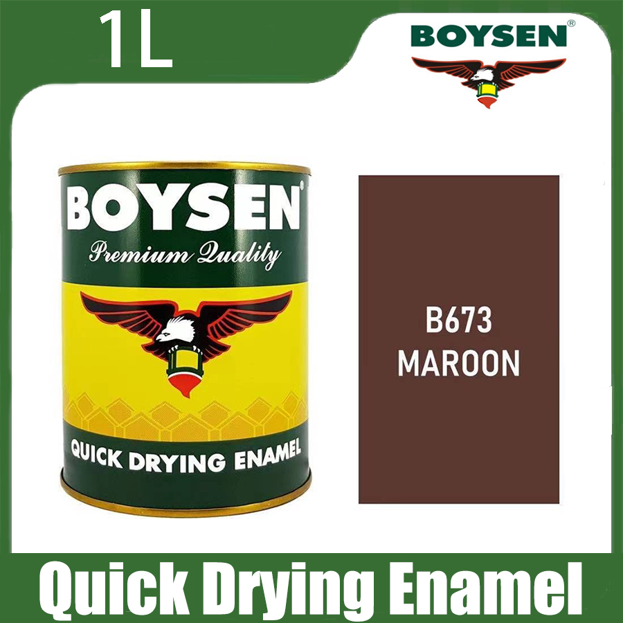 boysen b-673 quick dry enamel maroon (1liter) | Lazada PH
