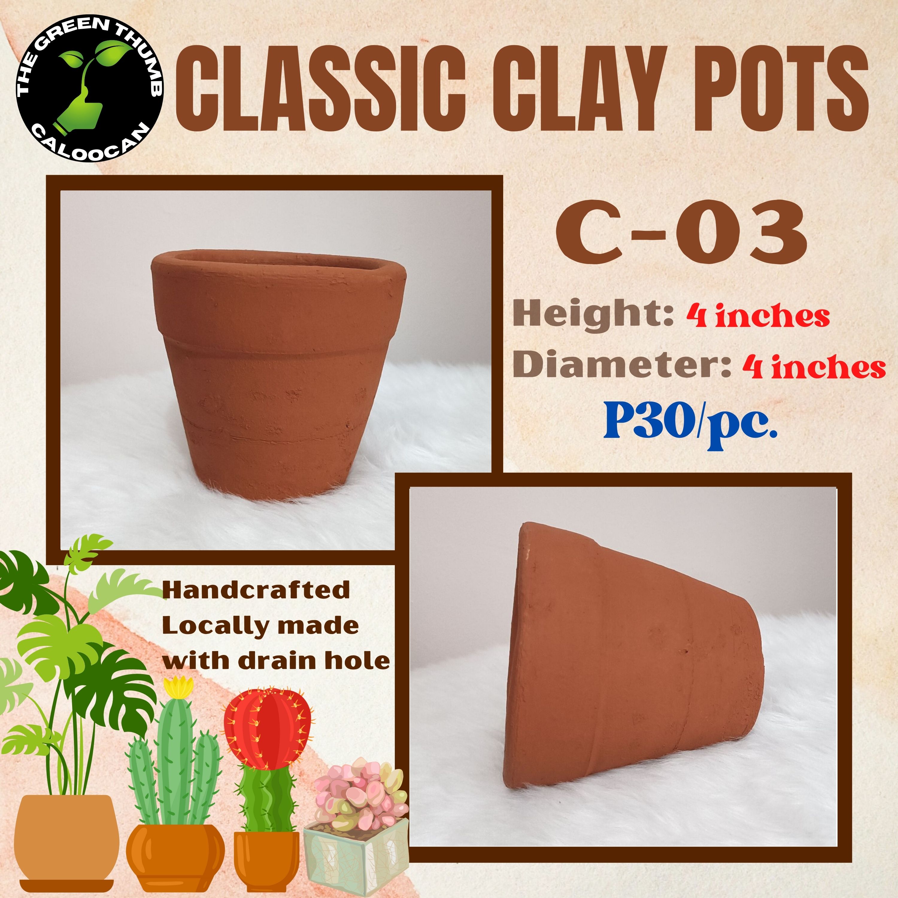 Classic Clay Pots / Classic Terracotta Clay Pots | The Green Thumb ...