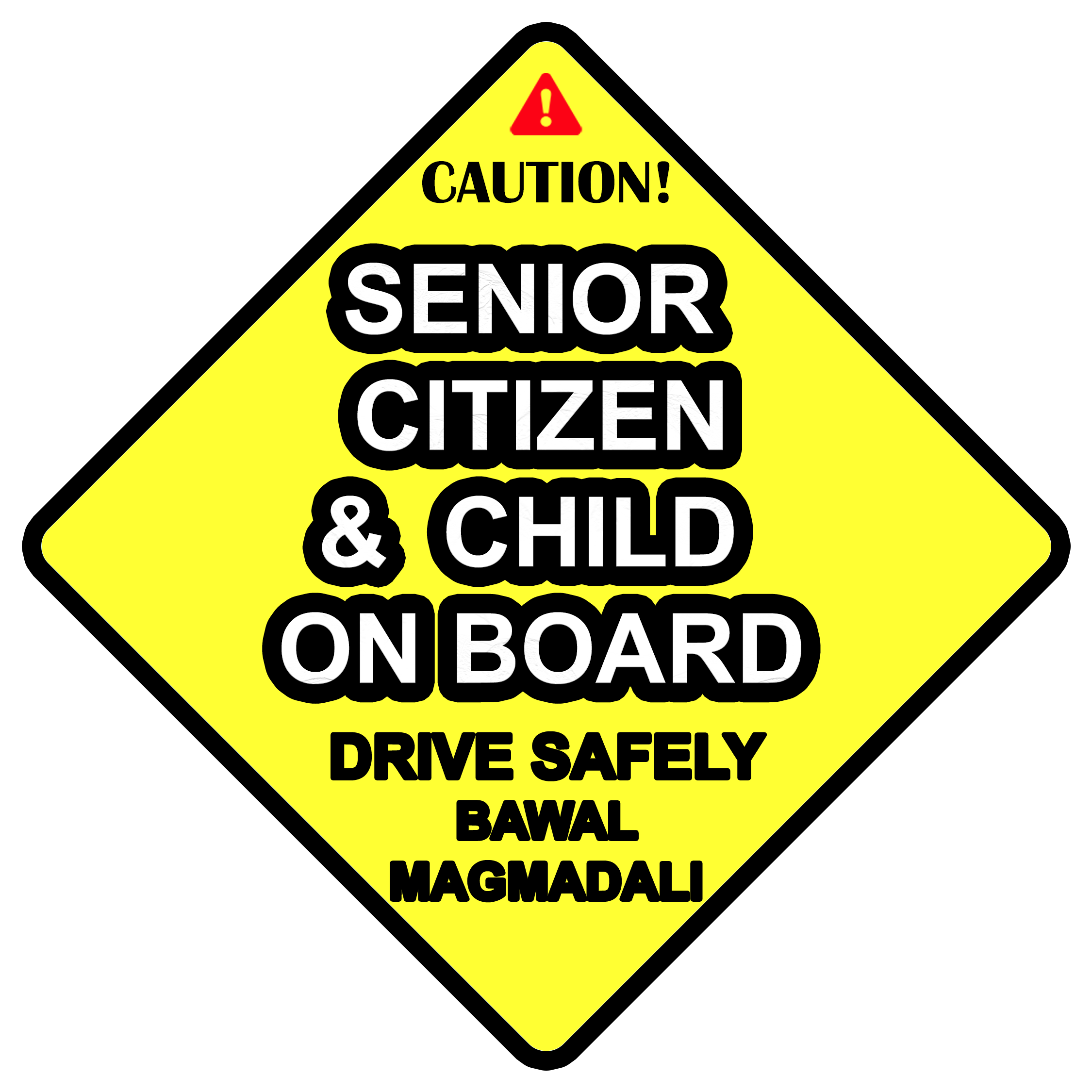 SENIOR CITIZEN AND CHILD, KID, PWD ON BOARD waterproof vinyl sticker ...