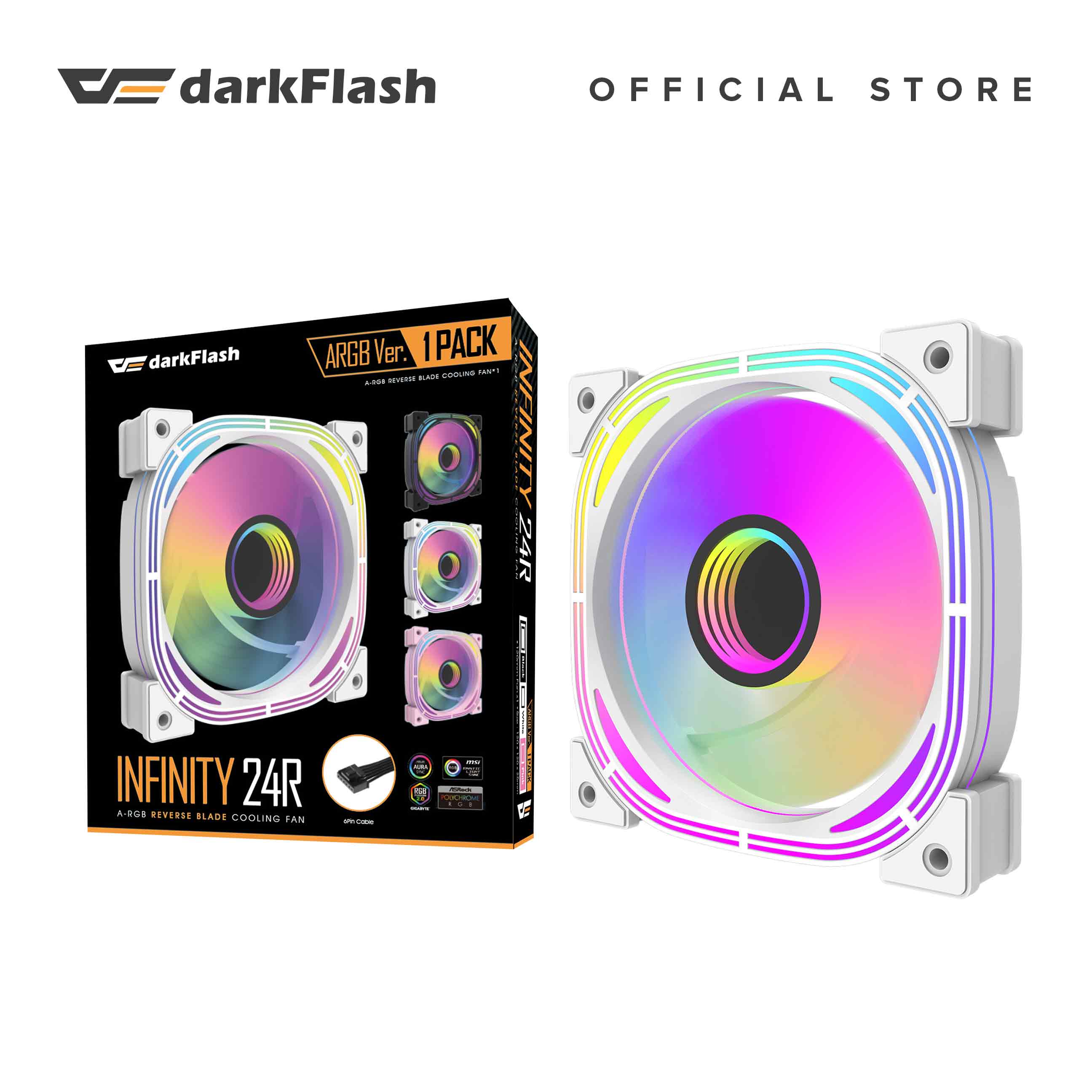 darkFlash Infinity INF 24 ARGB Ver Fan 3in1Fan+Control+Remote Control ...