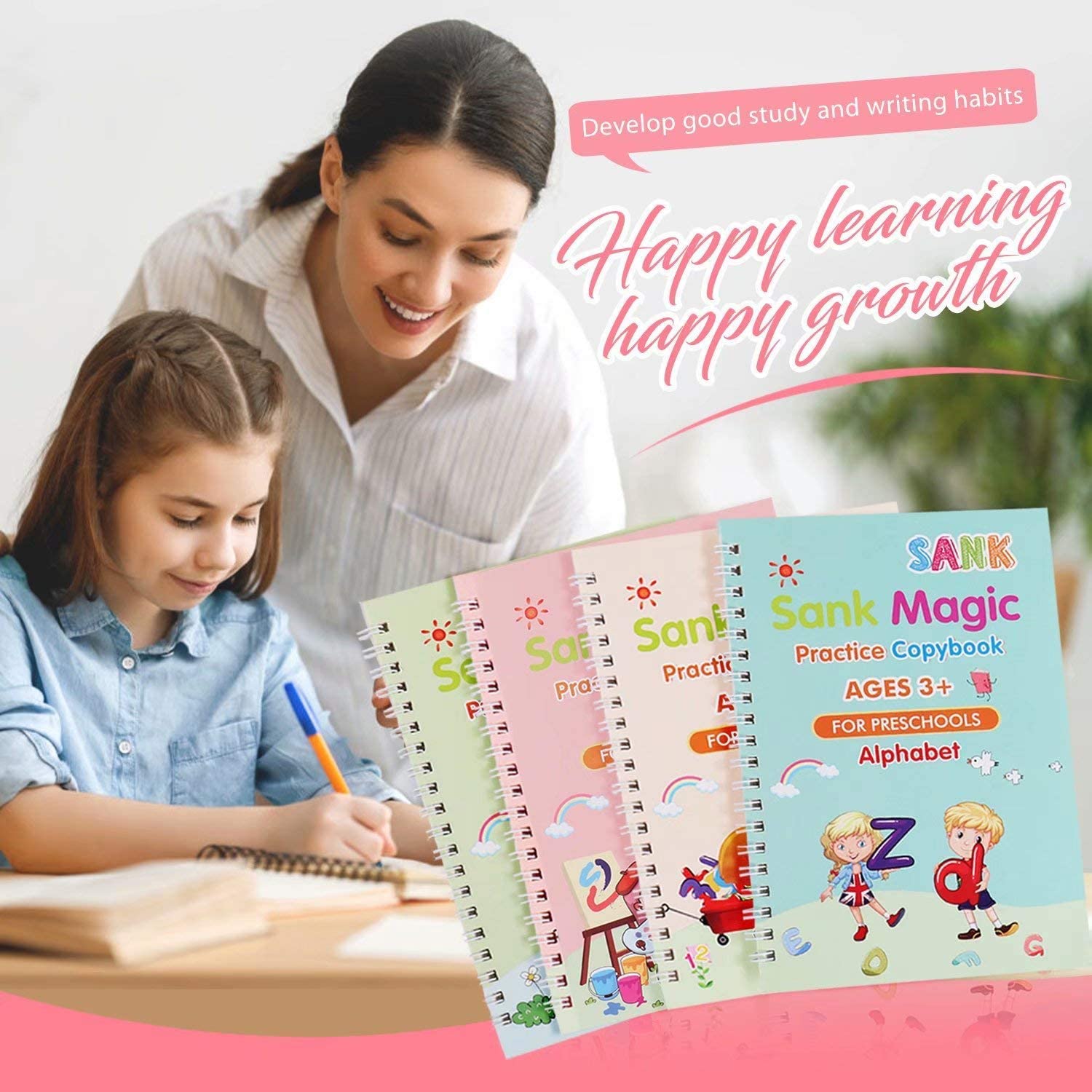 Educational Learning 4+1 Magic Notebook Tracing Activities With Pens ...